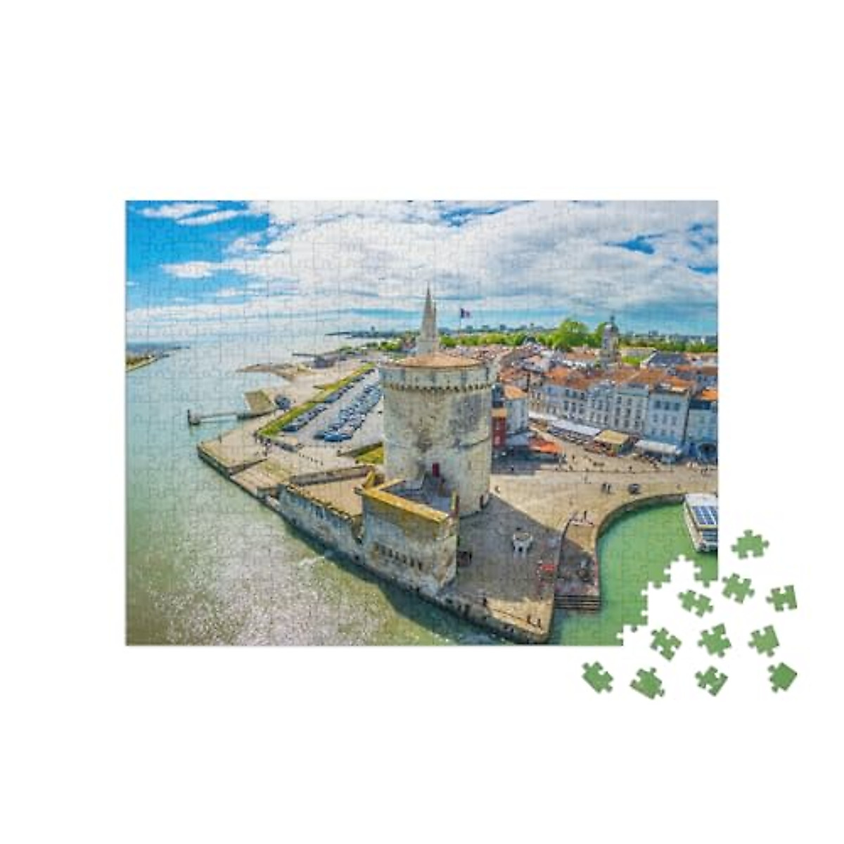 Seaside of La Rochelle Dominated by Tour De La Lanterne &... Jigsaw Puzzle Jigsaw Puzzle with 500 Pieces