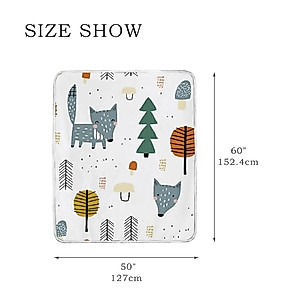 DreamBay Soft Throw Blanket for Couch Sofa Woodland Wolf and Trees Lightweight Blanket Women Microfiber Blanket for Bed Office Camping Travel 50x60 inches