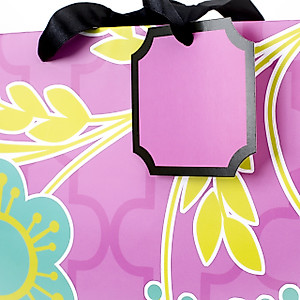 Hallmark 13" Large Gift Bag with Tissue Paper (Purple Flower with Gem) for Birthdays, Mothers Day, Bridal Showers, Baby Showers or Any Occasion