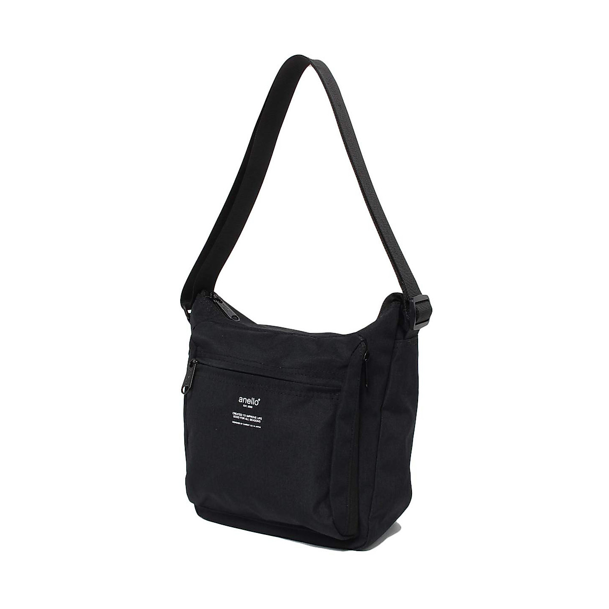 anello(アネロ) Vertical Shoulder Bag, Black (Black 19-3911tcx)
