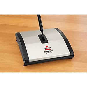 Bissell Natural Sweep Carpet and Floor Sweeper with Dual Rotating System and 2 Corner Edge Brushes, 92N0A, Silver