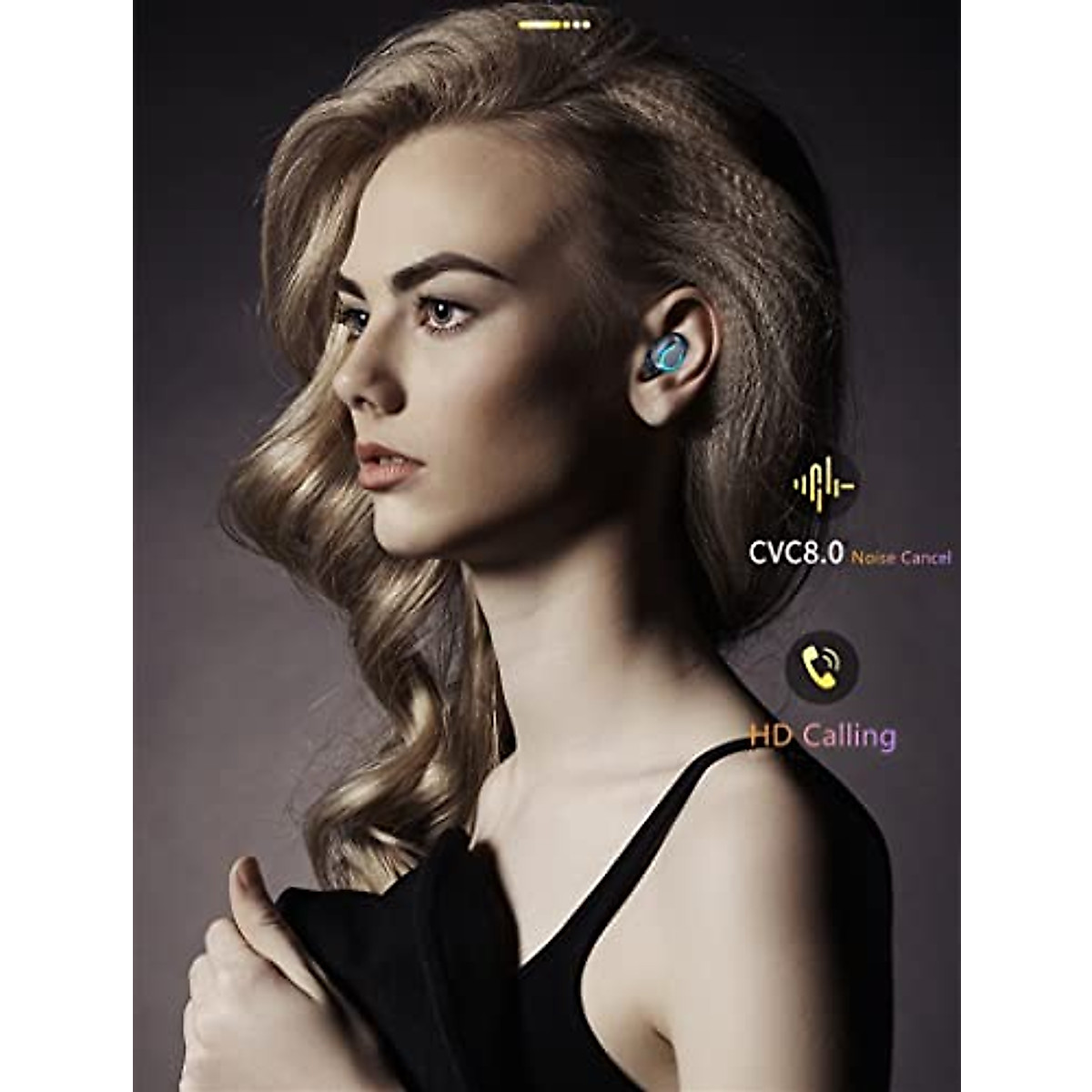 Fenpos Bluetooth 5.1 Wireless Earbuds Earphones, Low Latency Stereo HiFi Sound Quality & Deep Bass Earphone, True Wireless Earbuds for Android and iPhone (R12 with Light)