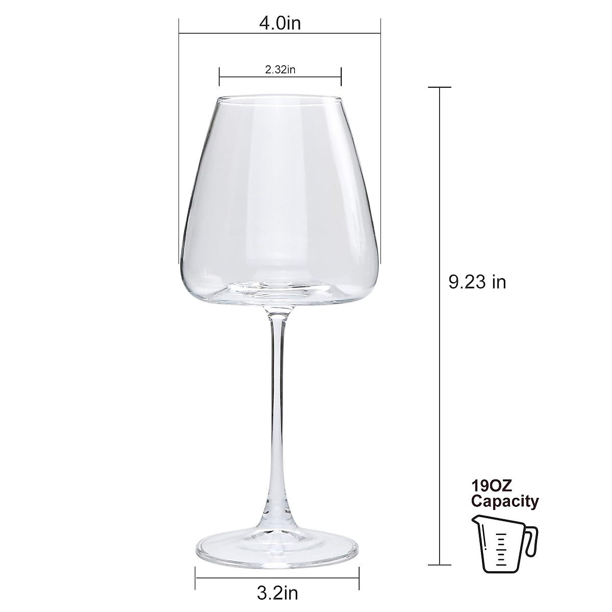 Wine Glasses,20oz Red Wine Glasses Set of 6,Wide Bowl Burgundy Glass Elegant Long Stem Glassware for Wine Tasting,Anniversary,Wedding,Wine Lover,Birthday