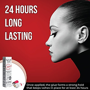 NOON'S UP Eyelash Glue (Black) - Super Strong Hold Eyelash Adhesive | Waterproof Eyelash Glue | Hypoallergenic Lash Glue for Sensitive Eyes | Black Eyelash Glue That Blends Naturally (0.14 Fl. Oz.)