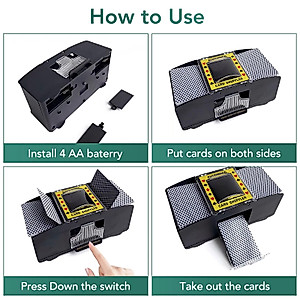 Rareidel Automatic Card Shuffler 2 Deck, Battery Operated Card Dealer Machine, Electric Casino Card Shuffler for UNO, Blackjack, Texas Hold'em, Home Card Games