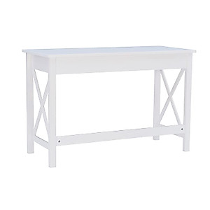 Linon Dalton Wood Laptop Desk in Antique White