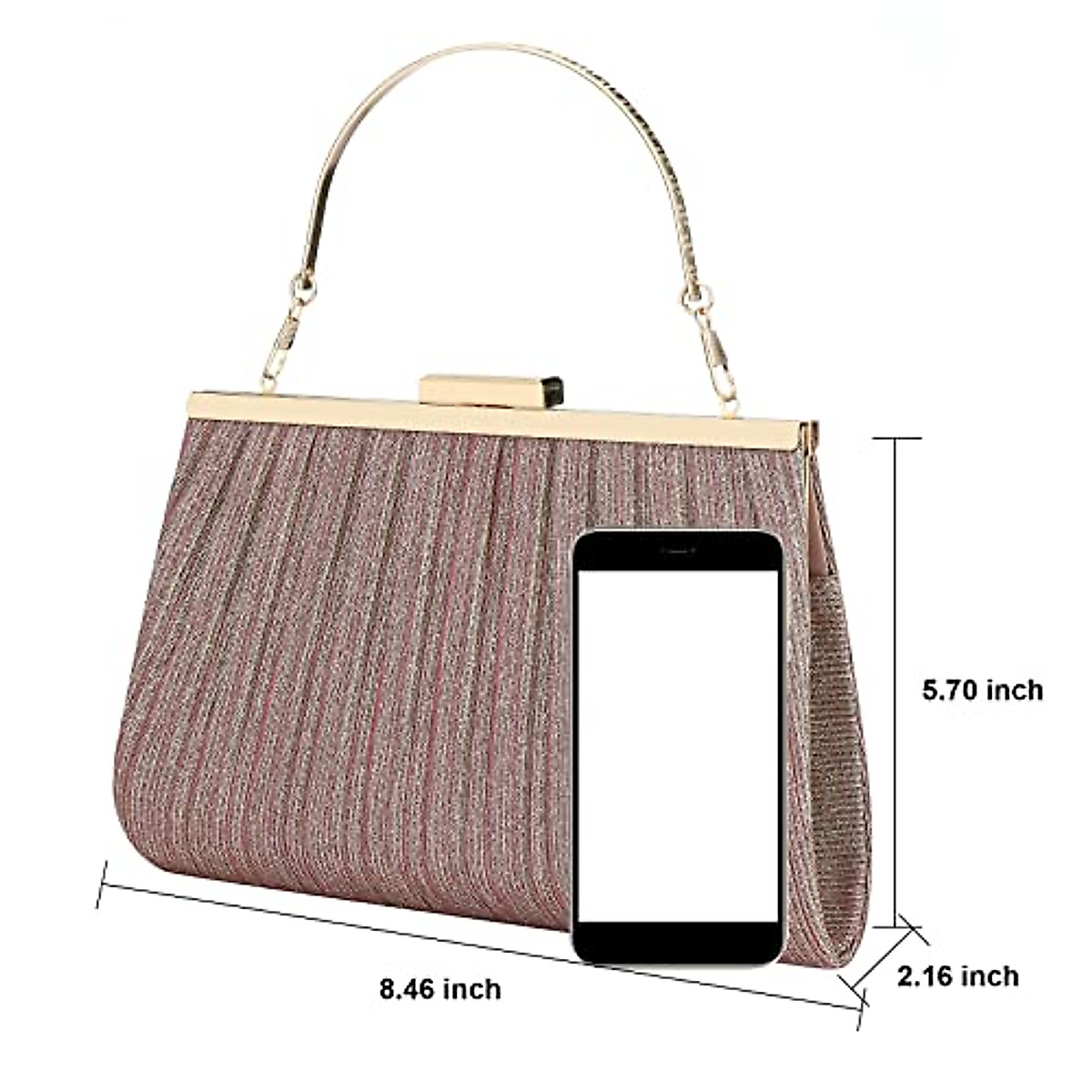 jessie Handbags for Women, Shoulder Bag Top Handle Crossbody Chain Evening Bag Fashion Purse Elegant for Party Prom Gift (3)