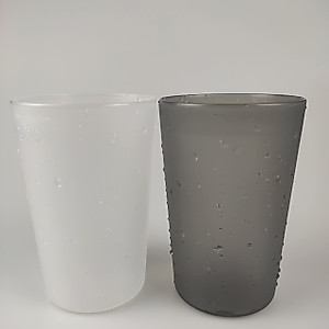 RabyLeo Simple Toothbrush Cup Household Washing Cup Couple Toothbrush Cup Large Capacity Cup (300 ml). (Translucent Black & White)