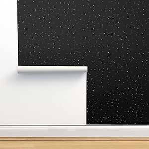 Peel & Stick Wallpaper 3ft x 2ft - Black Star Sky Science Space Astronaut Constellation Stars Custom Removable Wallpaper by Spoonflower