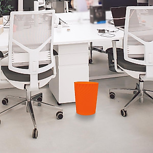 DAJITRE 1.8 Gallon Small Trash Can Wastebasket Recycling Bin Slim Profile for Compact Spaces Bathroom, Office, Bedroom, Kitchen (1.8 Gallon, Orange)