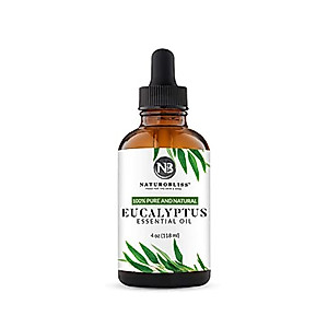 NaturoBliss 100% Pure Natural Undiluted Eucalyptus Essential Oil (4oz) Premium Therapeutic Grade Aromatherapy