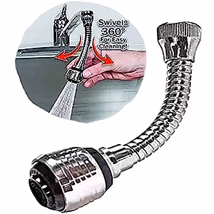 Faucet Extension Tubes,360° Water Swivel Faucet,Splash-Proof Faucet, Adjustable Tube Bathroom Extension Water Tap ​Kitchen Accessories