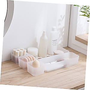 Veemoon 5pcs box Flatware Partition Dividers with Divider Vanity Office Cosmetics Classification Multi- Container Sorting Cutlery Makeup Silverware Clo Gadgets Stackable Sundries