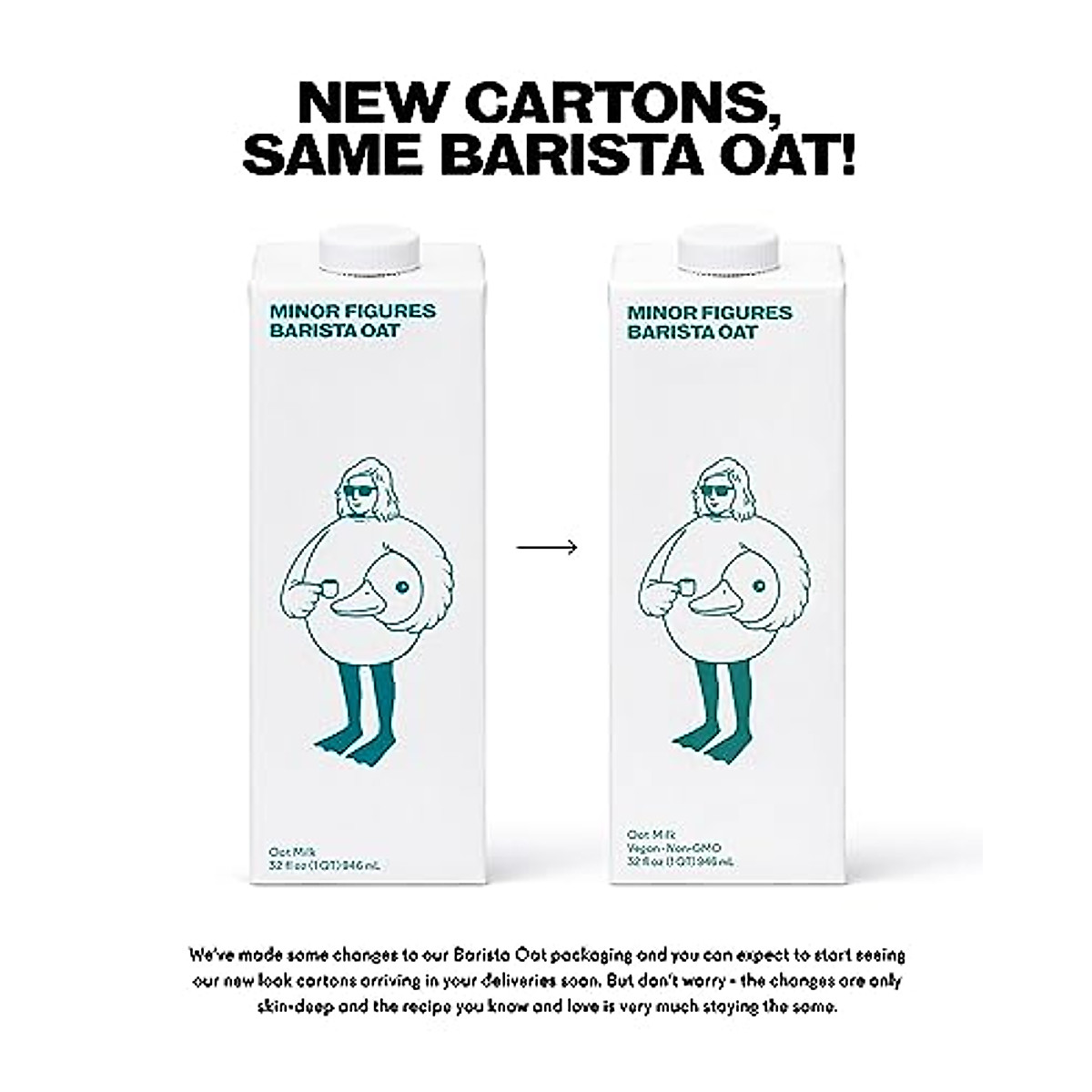 Minor Figures - Oat Milk, Unsweetened Barista Oat Milk, 32 Oz | Non Dairy Milk | Coffee Creamer | Plant Based | Vegan | Shelf Stable, 6 pack