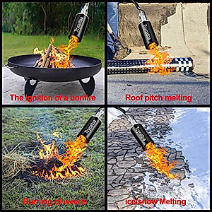 Propane Torch Weed Burner,Flamethrower,Propane Garden Torch,9.8 FT Hose,Gas Bottle Adapter,Heavy Duty Output and One-push Electronic Button Igniter,Widly Use for Weeding,Grilling,Ice melting