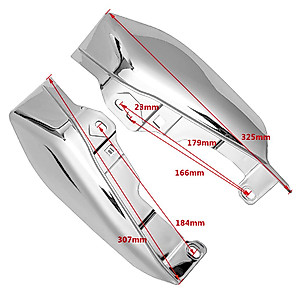 H RUO Chrome Mid-Frame Air Deflector Heat Shield Fits for Harley Touring Electra Glide Street Glide Road Glide 2017-2024 2023 2022