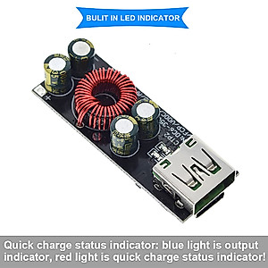DKARDU 6-35V QC4.0 QC3.0 USB Type-C Quick Charge Module Step Down Buck Converter Module for Mobile Phone with 24AWG Wire