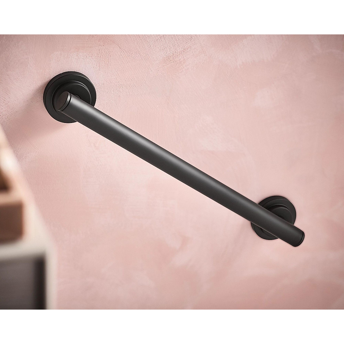 Moen Bathroom Safety 18-Inch Stainless Steel Modern Shower Grab Bar for Handicapped or Elderly, YG0718BL