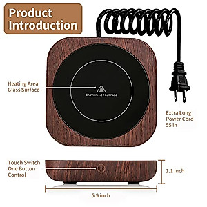 DOPUDO Mug Warmer,Coffee Mug Warmer for Desk Auto Shut Off,Smart Coffee Cup Warmer with 3 Temperature Setting,Electric Mug Warmer Plate for Coffee,Milk,Tea,Cocoa,Candle