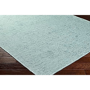 Mark&Day Washable Rugs, 7x9 Tobey Solid and Border Seafoam Area Rug, Green Carpet for Living Room, Bedroom or Kitchen (6'7" x 9', Machine Washable)
