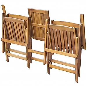 Outdoor 2-Person Folding Wooden Loveseat | Foldable Patio Conversation Set with Tea Table | Patio Furniture Set with Built-in Coffee Table for Backyard Pool Yard | Brown Solid Acacia Wood