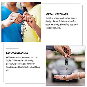 KESYOO 2pcs Coffee Series Keychain Zinc Alloy Coffee Strainer Key Ring Key Pendant Charm for Barista Coffee Lover Gift Women Men
