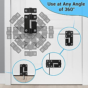 Door Lock Latch Locks Slide - 2 Pack Keyless Entry Slide Locks for Inside Outside Door, Door Barrel Bolt Door Latch Thickened Heavy Duty Steel, Easy to Install Gate, Slide Latch Lock with 12 Screws