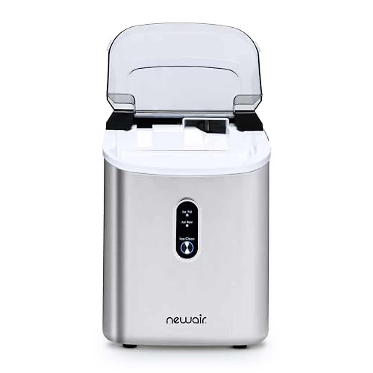 Newair Nugget Countertop Ice Maker Machine | 26 lbs. | Sonic Ice Maker in Stainless Steel, Self-Cleaning Function, Refillable Water Tank, Perfect Canes Ice for Kitchens, Offices, Home Coffee Bars