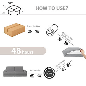 hoopyosms 10 pcs Modular Kids Play Couch, Toddlers Play Couch for Fun Play Time, Convertible Kids Foam Sofa for Playroom Bedroom, Indoor Use