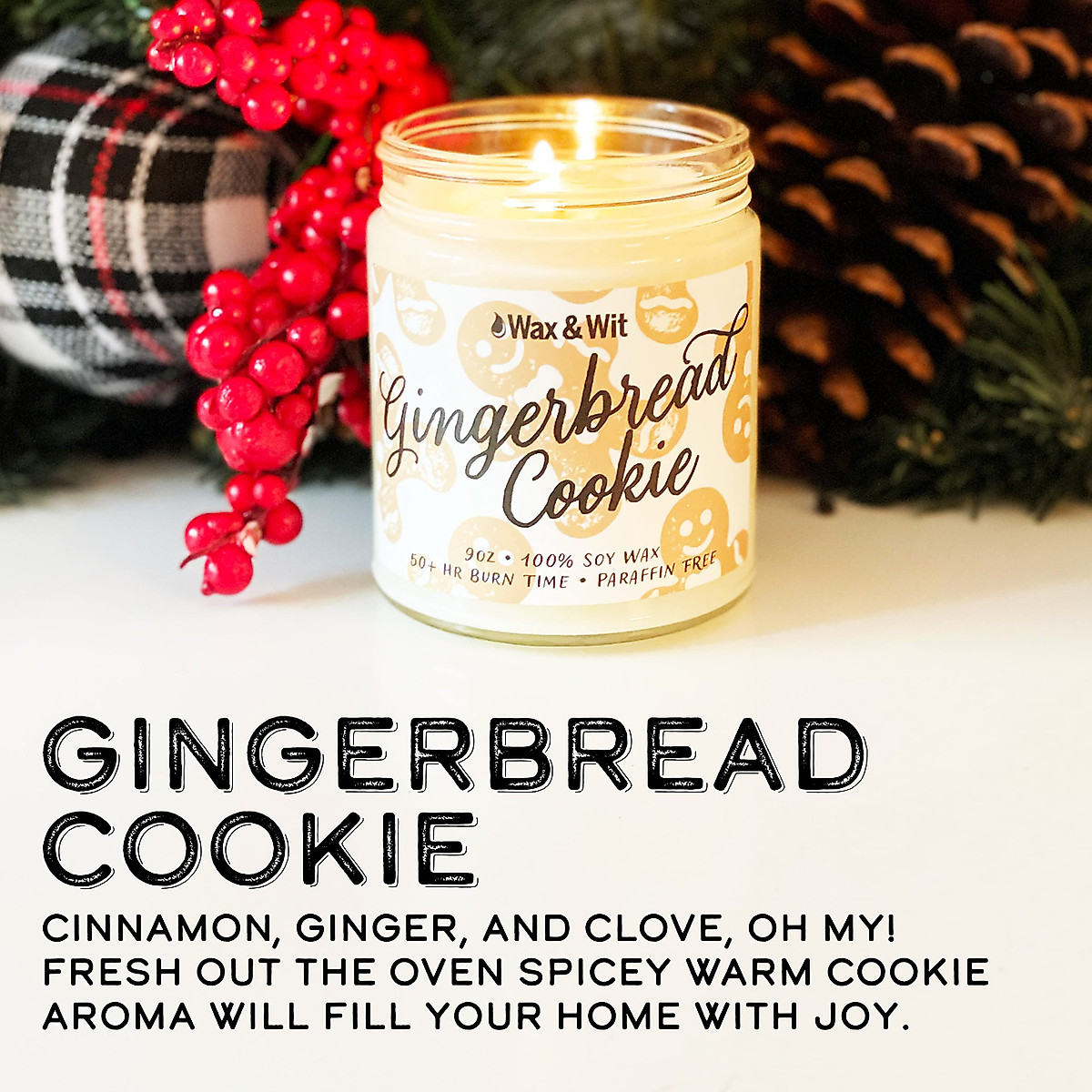 Christmas Candles Scented, Gingerbread Cookie Candle, Christmas Scented Candles, Winter Candle, Holiday Candle, Candle Christmas, Xmas Candles, Holiday Scented Candles, Sweater Weather Candle - 9oz