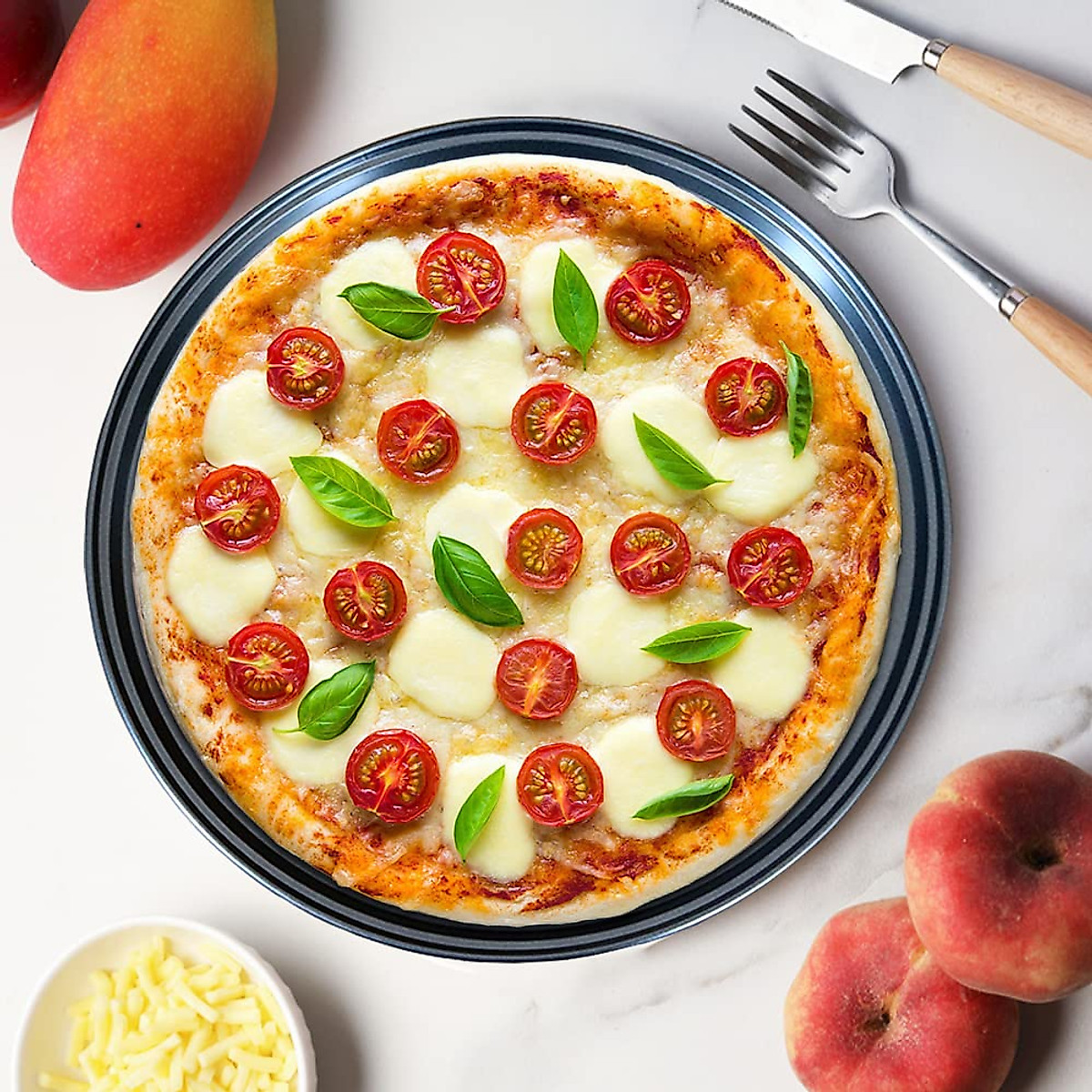 12 Inch Pizza Pan with Holes Bakeware Pizza Tray for Oven Nonstick Baking Supplies Home Restaurant Kitchen Steel Crisper Pizza Pan Set 2 Pack