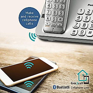 Panasonic KX-TGE484S2 DECT 6.0 4 Handset Landline Telephone Silver