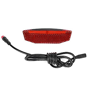 Bike Fender 6V-60V E-Bike Rear Light Electric Bicycle Tail Light E-Scooter Night Safety LED Warning Rear Lamp Waterproof/SM Connector Mud Guards (Color : Waterproof Connector)