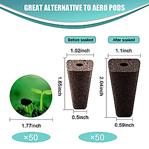 Haligo 100pcs Square Pods for Hydroponics Growing System, 50pcs Square Grow Sponges with 50pcs Pods Labels, Supplies Replacement, Compatible with IDOO, QYO, LYKO (Square)
