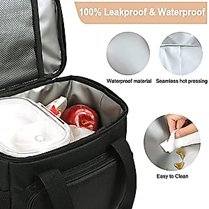 NEWFOM Lunch Box for Men/Women,Insulated Leak-Proof Large Beach Cooler Adult Lunch Box for Work/Picnic/Travel, Medium Size, Black