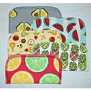 1 Ply Printed Flannel Little Wipes 8x8 Inches Set of 5 Farmers Market