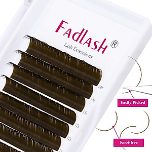 Eyelash Extensions D Curl Individual Lashes 0.15 Mixed Tray 8-14mm Brown Lash Extensions Supplies Classic Eyelashes Professional Salon Use (0.15-D, 8-14mm Mix)