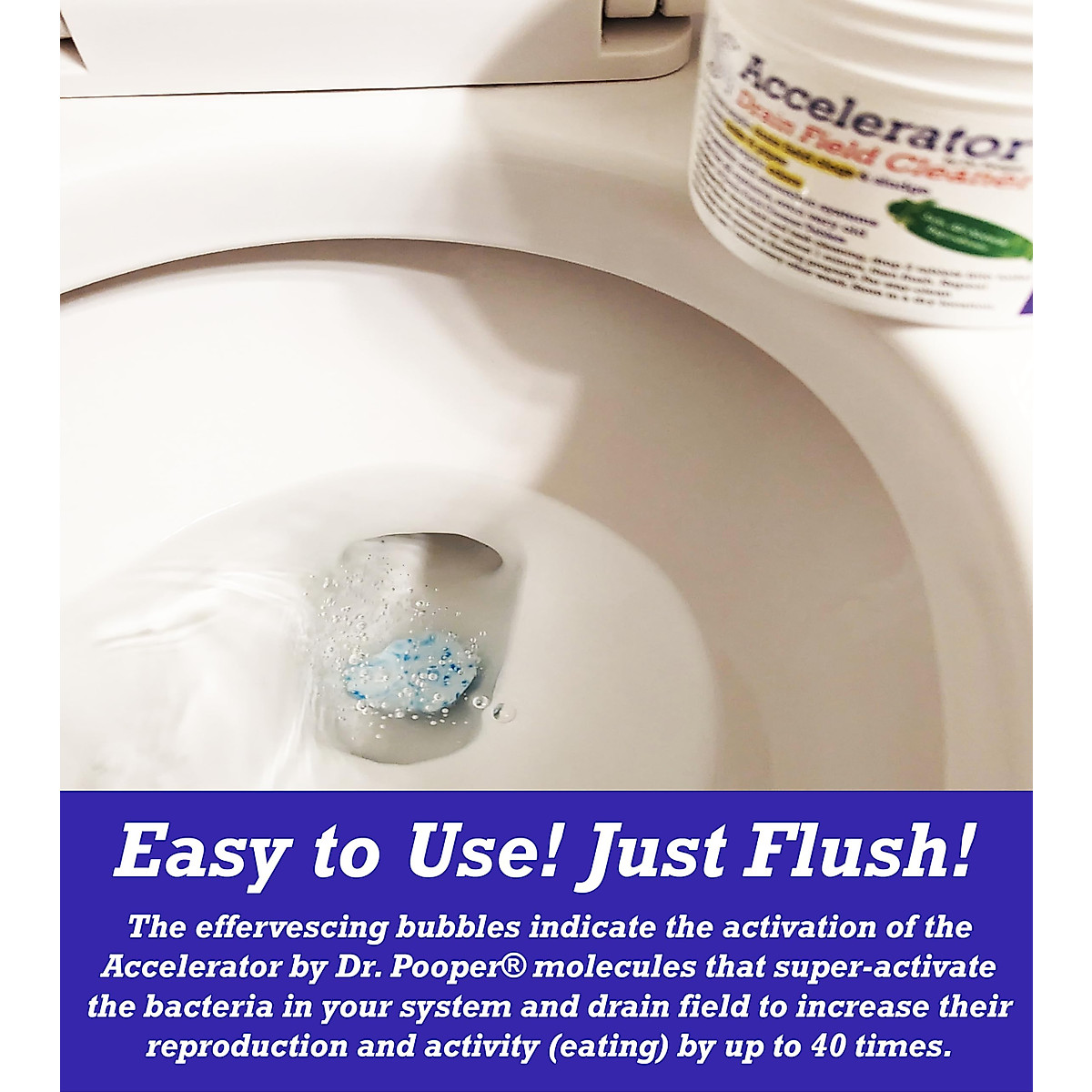 Drain Field Cleaner by Dr. Pooper - Clears Septic System Leach & Drain Field of Clogs & Sludge in 7 to 10 Days - Eliminates Odors & Septic Waste - Keeps Total System Clean, Easy Flush, Fast Dissolving Tablets - Safe for All Systems