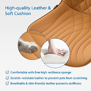 YOUNIKE Office Chair, Armless Desk Chair with Wheels, Home Office Computer Task Chairs, Modern Faux Leather Upholstered Vanity Chair, Adjustable Swivel Rocking Chair with Back, Saffron Tan