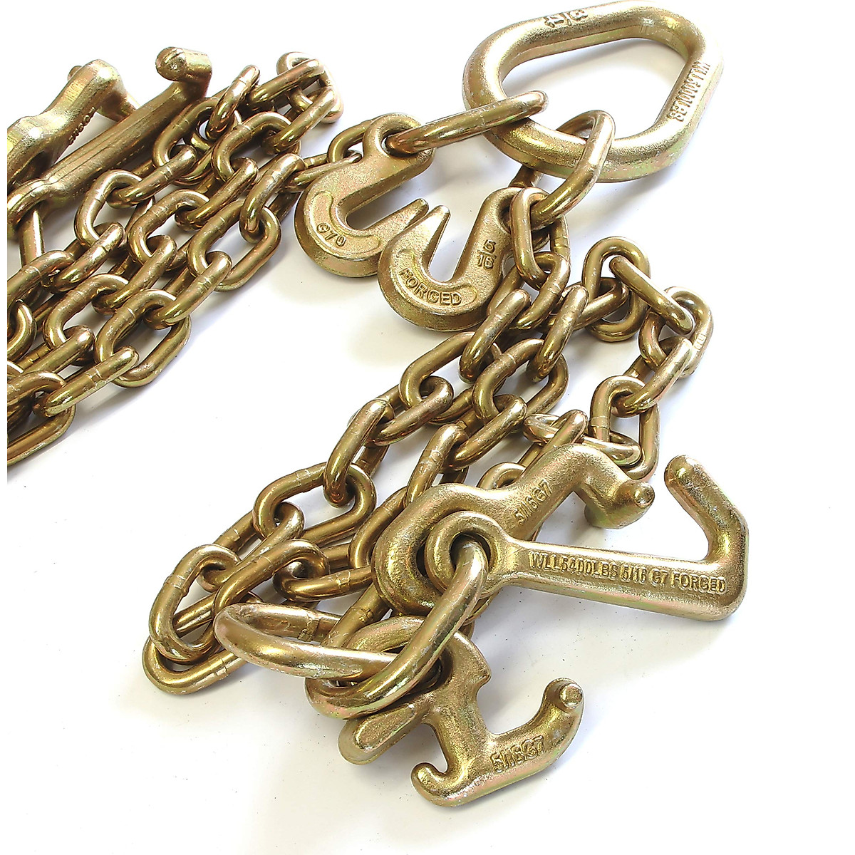 Tow Bridle Stamped Grade 70 with Forged RTJ Cluster Hook and Grab Hook - 24" Chain