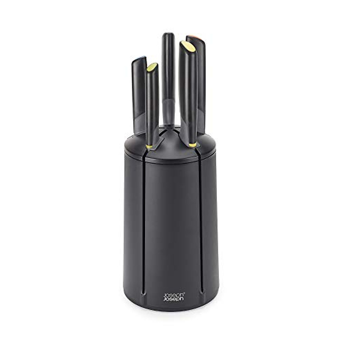 Joseph Joseph 10527 Elevate Knives Carousel Knife Set with Rotating Storage Stand, 6-piece, Black (updated)