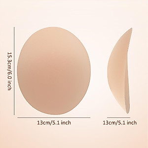 DYNWAVE 3 Pairs Women Oval Bra Pad Inserts Sponge for Swimsuits Bathing Suit Beige