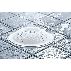 Hairstopper HS3-AMZ Evriholder Plastic Bathtub Drain Protector for Bathtubs & Showers, Pack of 3, White
