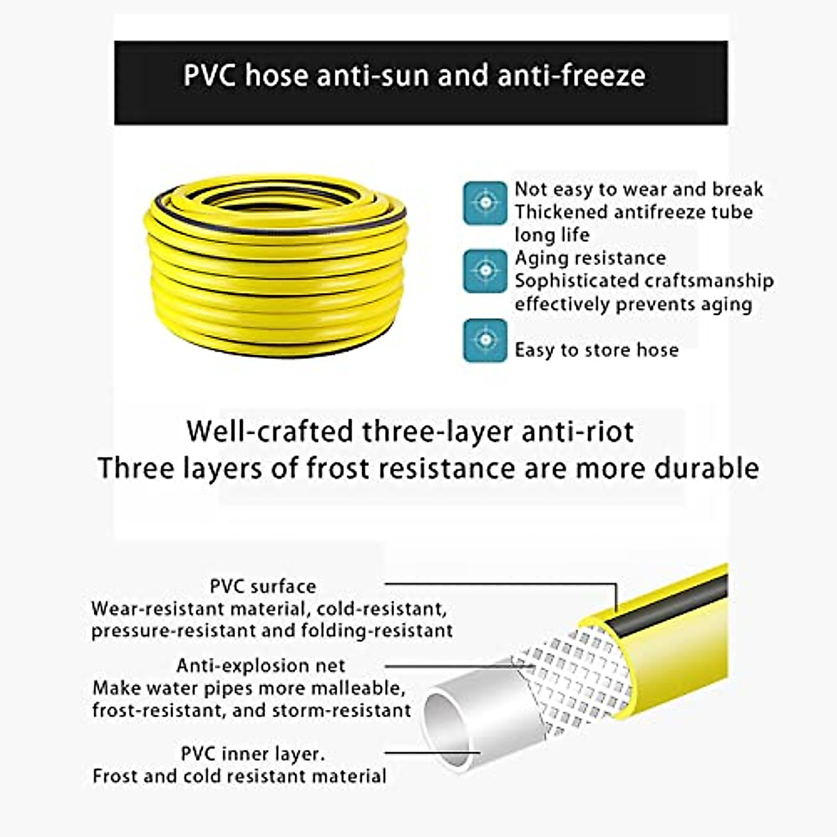 WGTCZY Foam Car Washwith 33ft Garden Hose, Bubble Gun,Car Washing Kitfor Car Washing, Plants Watering and Pets Showering