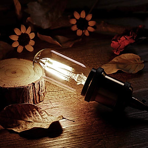 YFXRLIGHT Dimmable T45 LED Edison Bulb,2700K Warm White,6W Antique Tubular LED Filament Bulbs,60 Watt Equivalent E26 Base,550Lm,Pack of 6