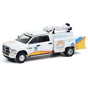 GreenLight Dually Drivers 46070-C Series 7 - 2015 Ram 3500 Crane Truck - Port of Miami Tunnel 1:64 Scale