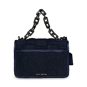 Steve Madden MATTERD Denim Woven Crossbody, Dark Blue