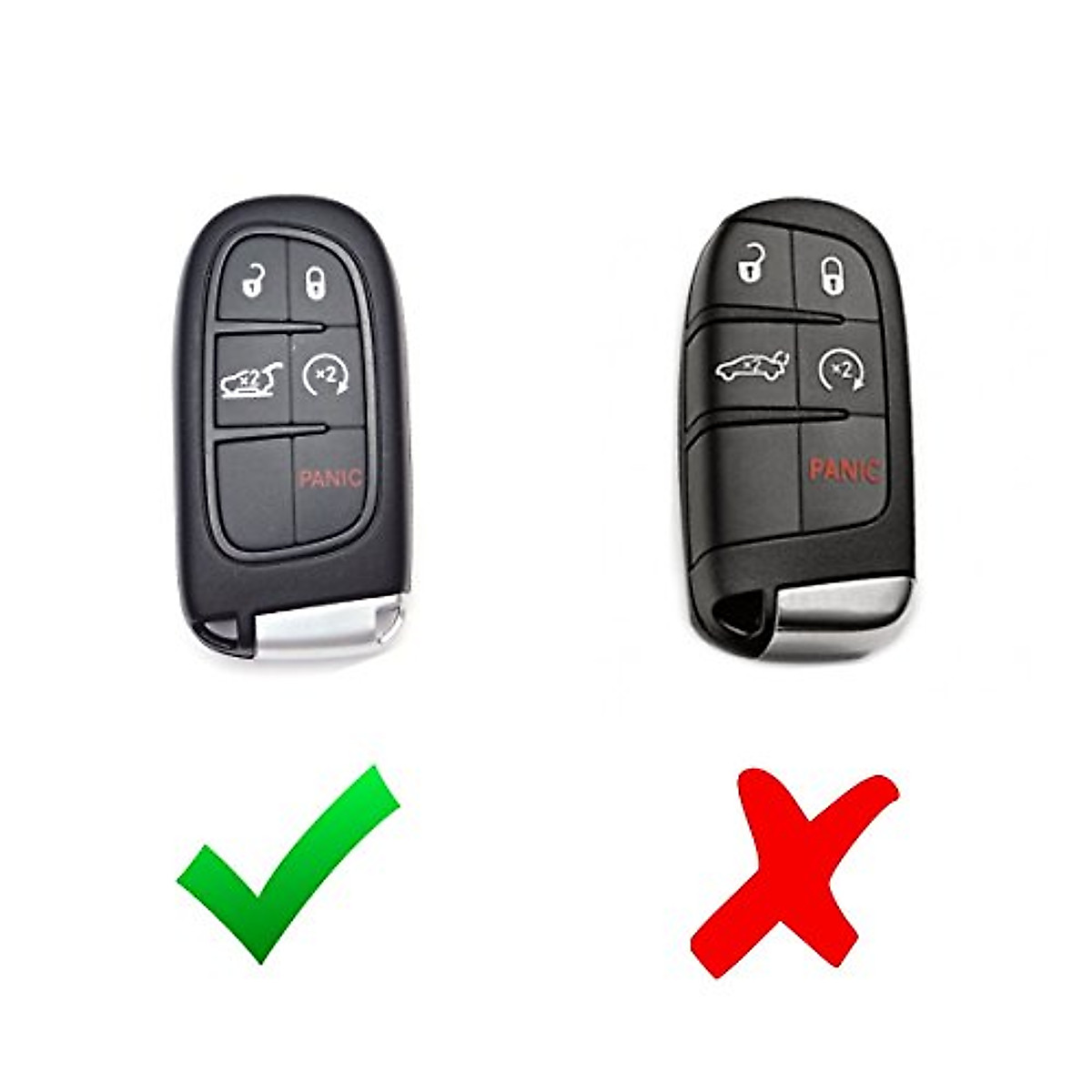 iJDMTOY Exact Fit Glossy Red Smart Key Fob Shell Cover Compatible with Charger Challenger Dart Durango Journey, Grand Cherokee Renegade, 200 300, etc