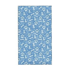 IconSymbol Dog Paw Print Puppy Bone Hot Hand Towel for Bathroom Kitchen Gym Washcloths Soft Highly Absorbent Multipurpose 27.5 X 15.7 Inch