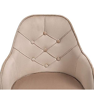Payeel Desk Chairs with Wheels Swivel Chair Velvet Home Office Desk Chair with Arms Height Adjustable Swivel Task Chair Modern Mid-Back Computer Chair for Home Office (Khaki)